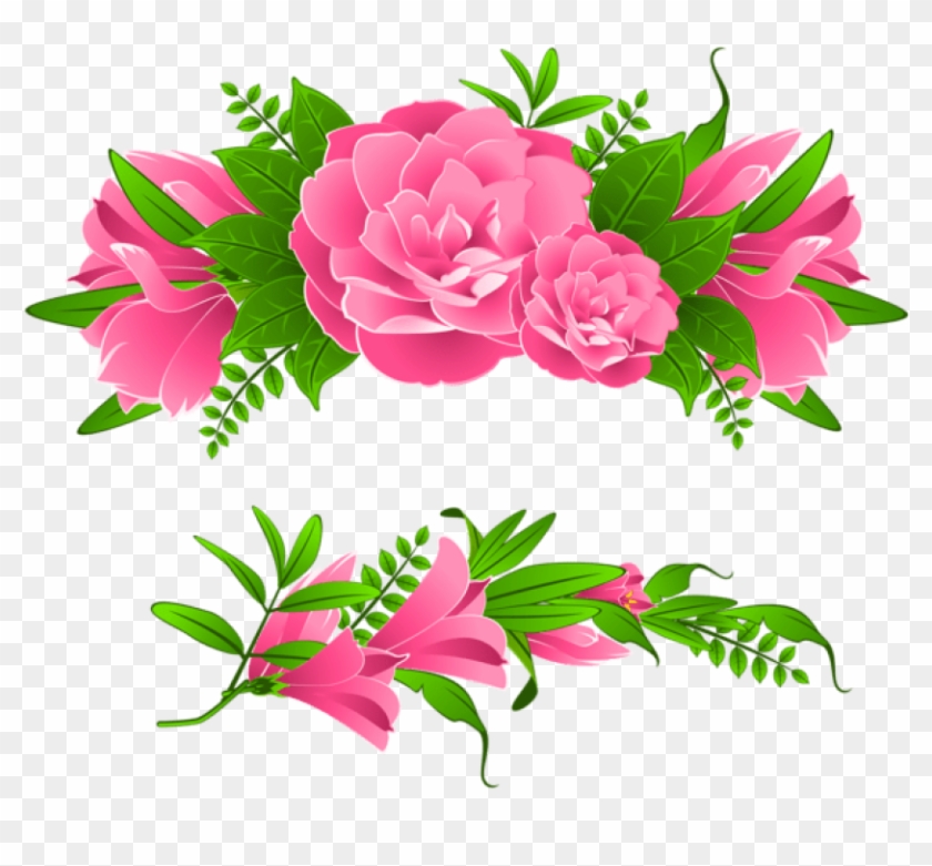 Free Png Download Pink Flowers Decorative Element Clipart - Free Png ...