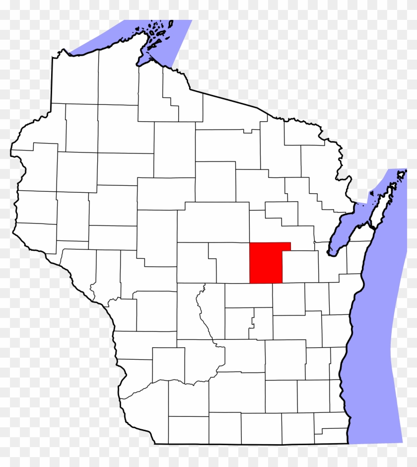 Map Of Wisconsin Highlighting Waupaca County - Map Of Wisconsin ...