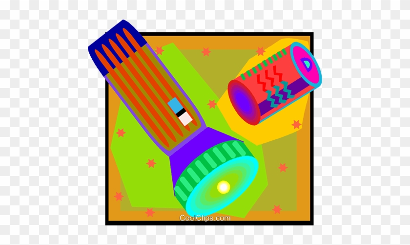 Flashlight And Battery Royalty Free Vector Clip Art - Flashlight And ...
