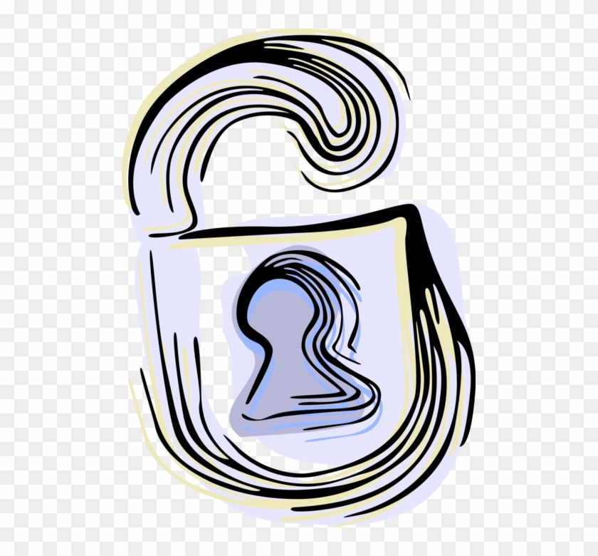 Vector Illustration Of Padlock Lock Mechanical Security - Vector ...