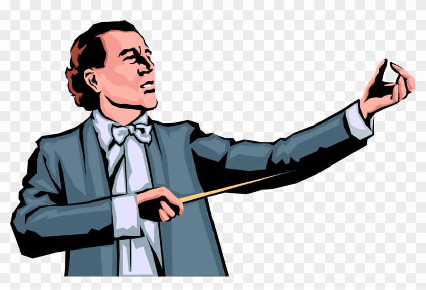 Vector Illustration Of Symphony Orchestra Conductor - Vector ...