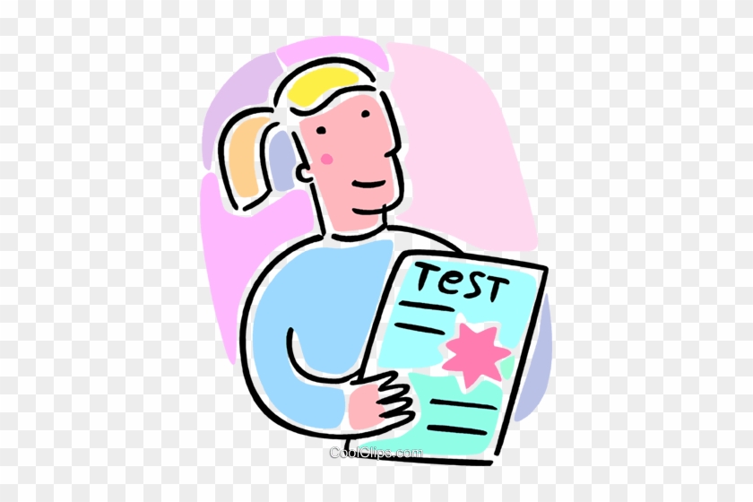Student With A Test Royalty Free Vector Clip Art Illustration - Student ...