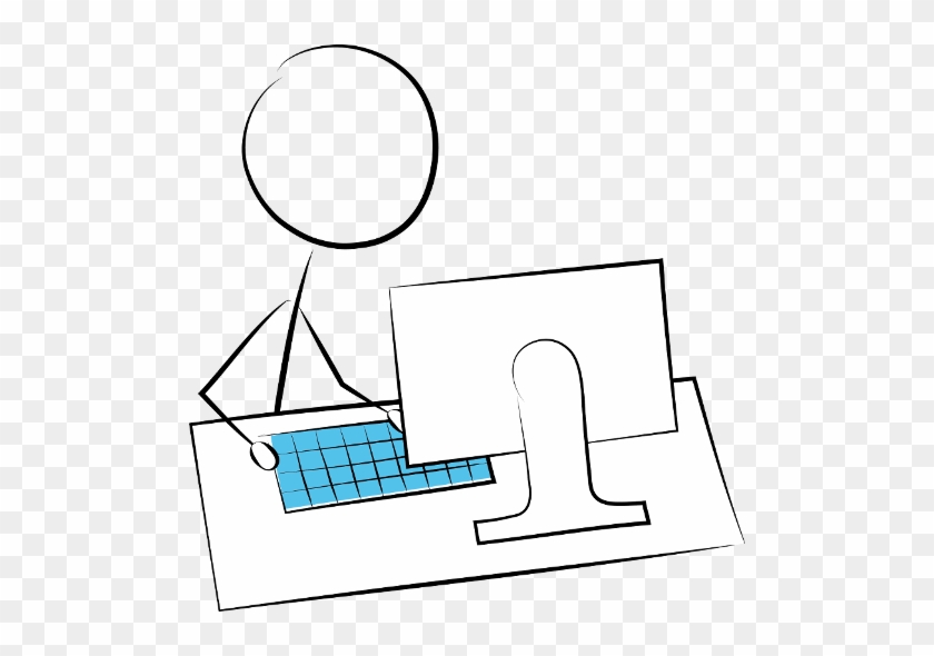 Stick Figure At Computer - Stick Figure At Computer - Full Size PNG ...