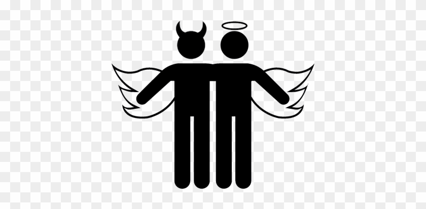 Angel And Demon Vector - Angel And Devil Icon - Full Size PNG Clipart ...