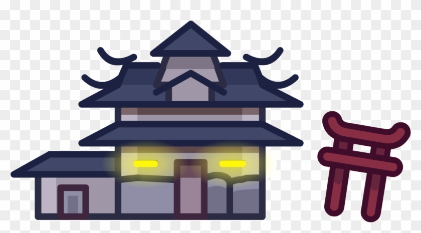 Holiday Party Map Icon Dojo Courtyard - Club Penguin Dojo Png - Full ...