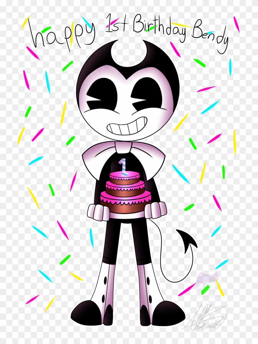 Happy 1st Birthday Bendy - Graphic Design - Full Size PNG Clipart ...