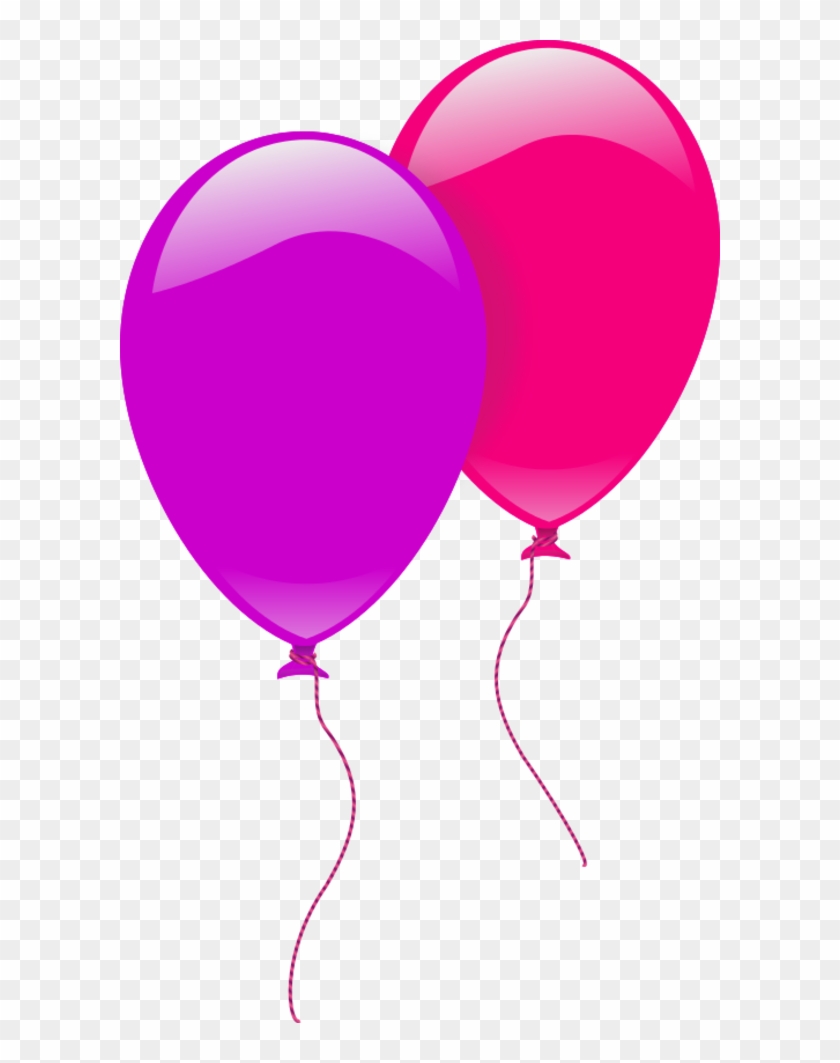 Party Balloons Two - Pink And Purple Balloons Clipart - Full Size PNG ...