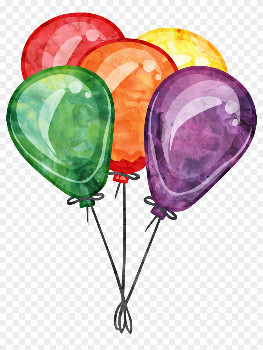 Birthday Balloon Party Clip Art - Birthday Balloon Watercolor Png ...
