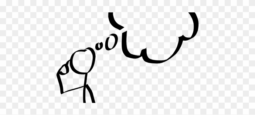 Stick Man Thinking C - Person With Thought Bubble - Full Size PNG ...