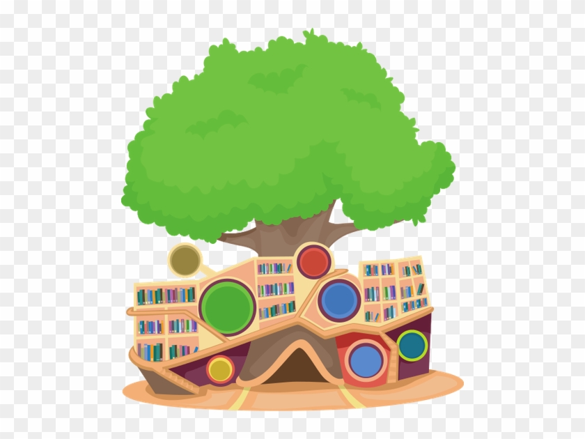 Modern Tree House Library Icons By Canva - Modern Tree House Library ...