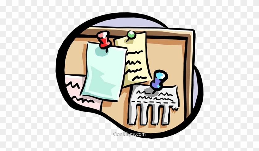 Bulletin Board Royalty Free Vector Clip Art Illustration - Bulletin ...