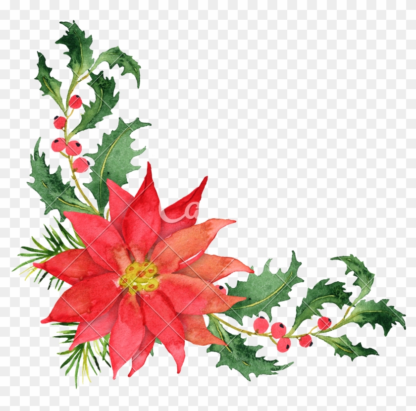 Christmas Bouquet With Poinsettia And Berries - Christmas Bouquet With ...