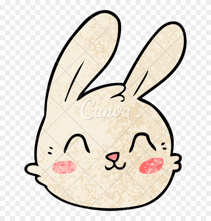 Cartoon Rabbit Face - Cartoon Rabbit Face - Full Size PNG Clipart ...