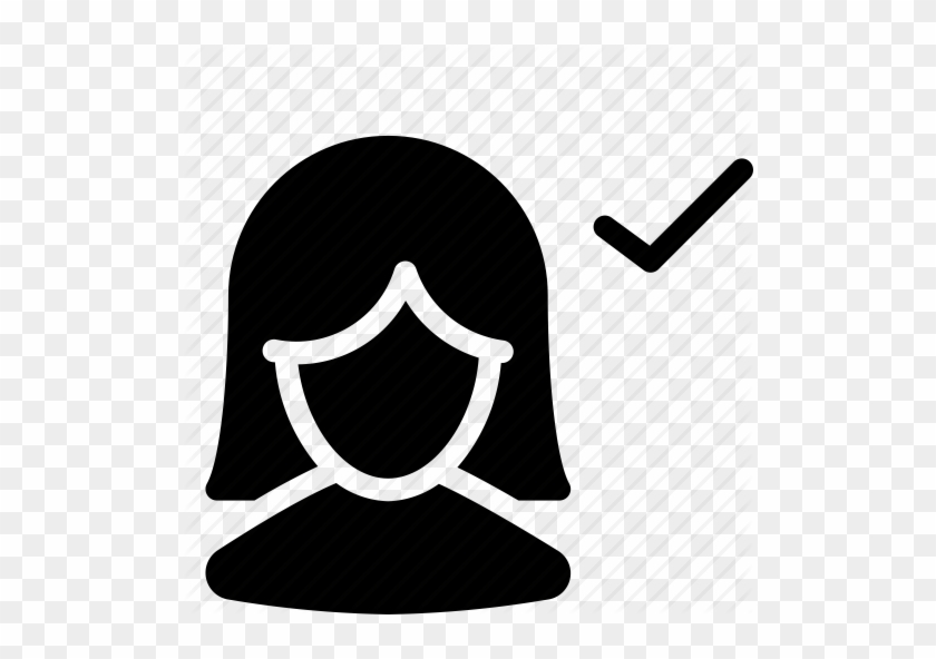 Client, Customer, Female, Person, Silhouette, Tick, - Emblem - Full ...