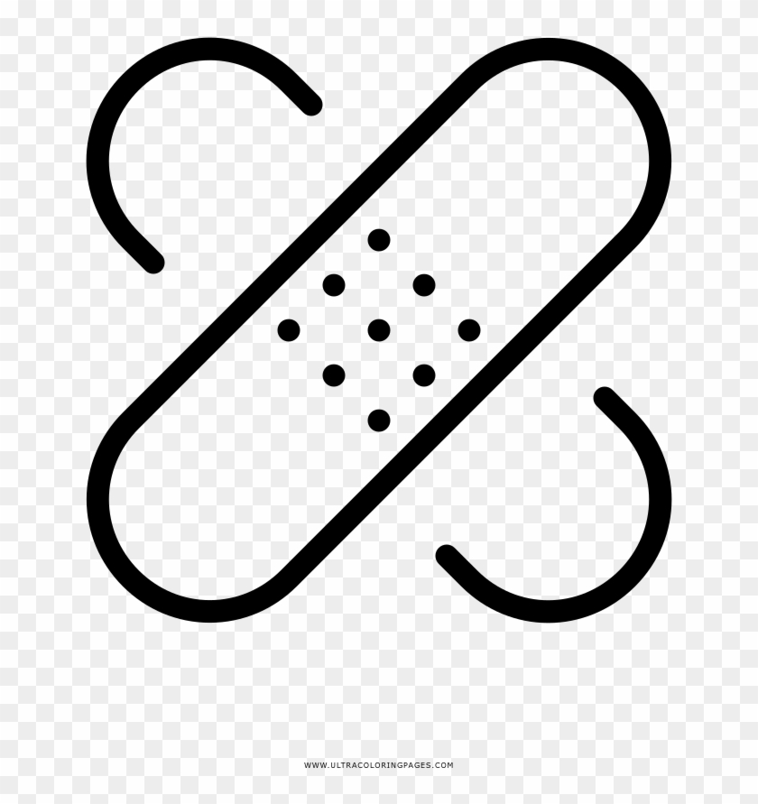Band Aid Coloring Page - Line Art - Full Size PNG Clipart Images Download