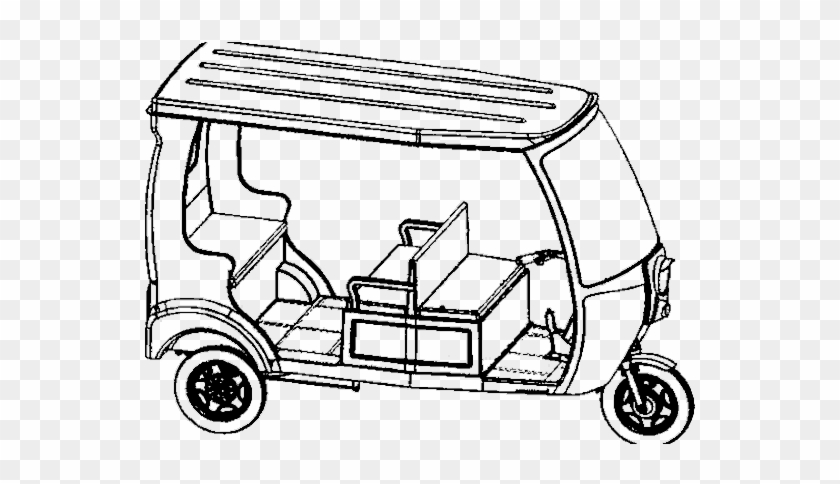 Collection Of Auto Line High Quality - Sketch Of E Rickshaw - Full Size ...