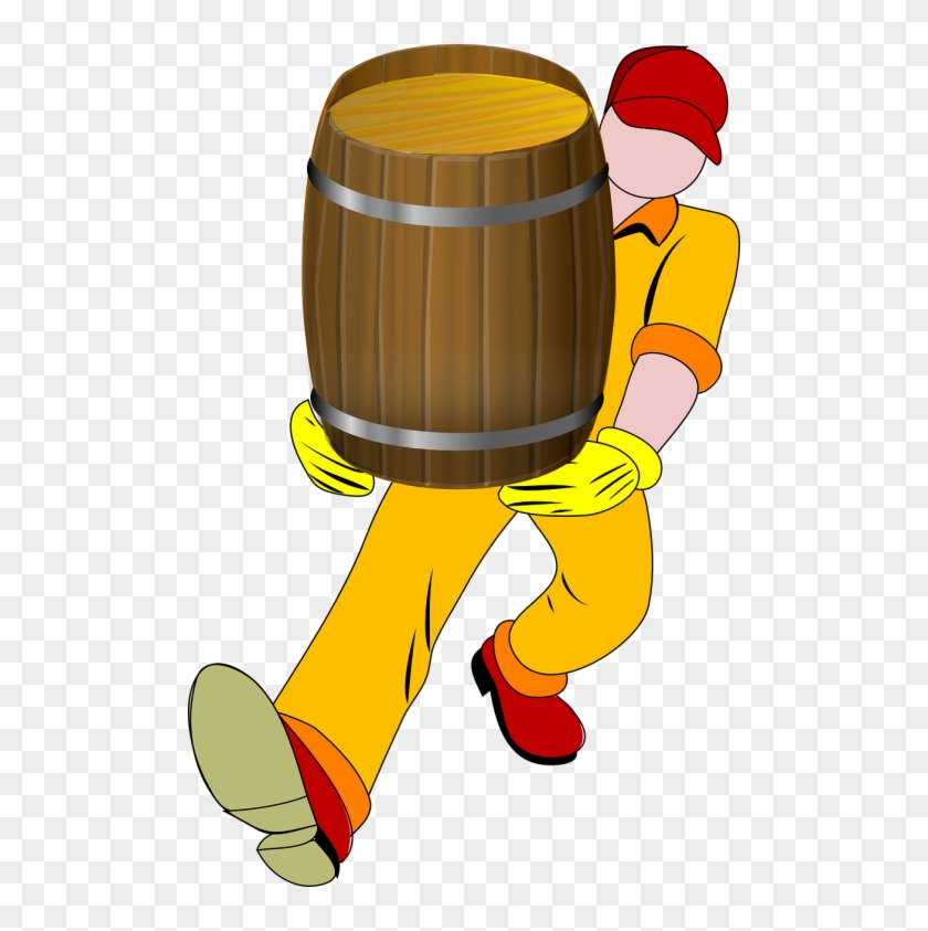 Vector - Man Carrying A Barrel - Full Size PNG Clipart Images Download