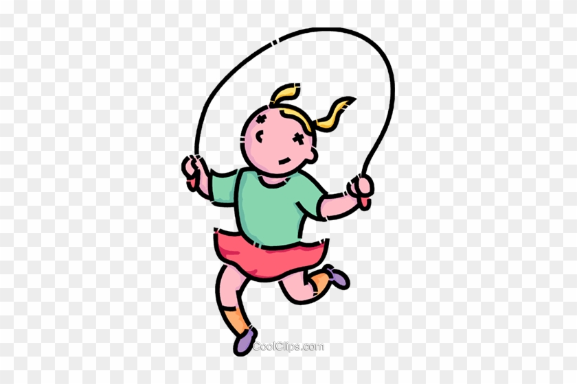 Girl Skipping Rope Royalty Free Vector Clip Art Illustration - Girl ...