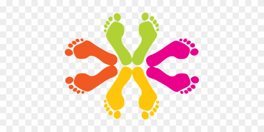 Footprints Footprint Feet Foot Toes Paint - Feet Cartoon - Full Size ...