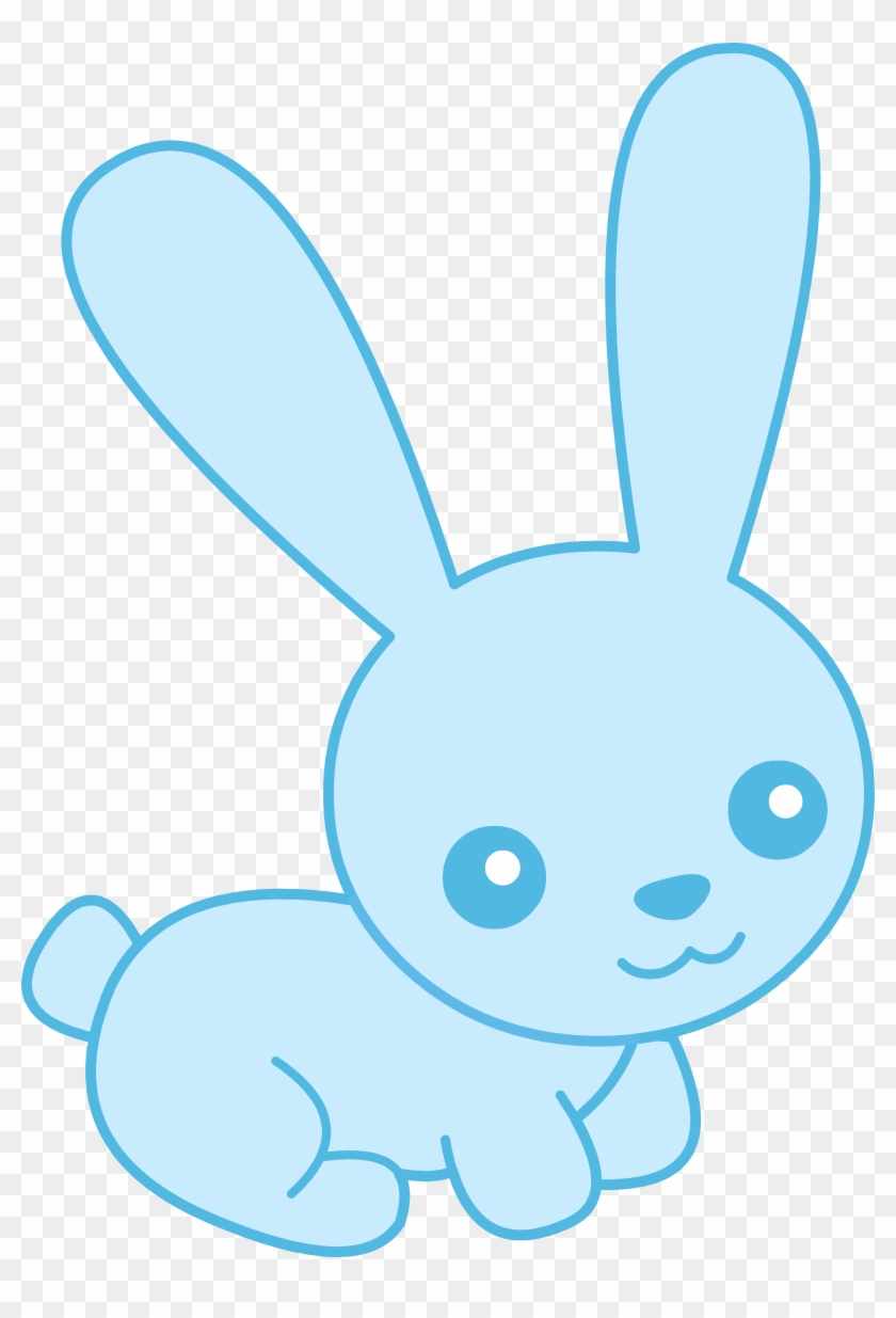 Cute Baby Blue Bunny Clipart - Blue Cute Cartoon Rabbit - Full Size PNG ...