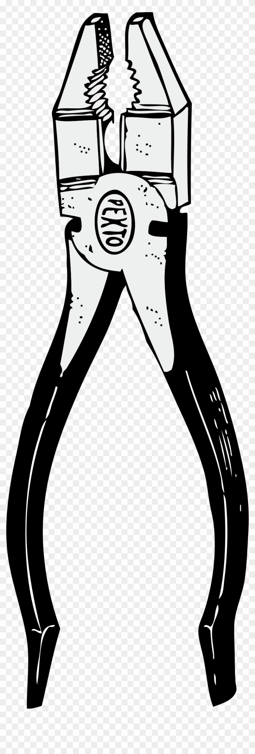 Big Image - Pliers Black And White - Full Size PNG Clipart Images Download