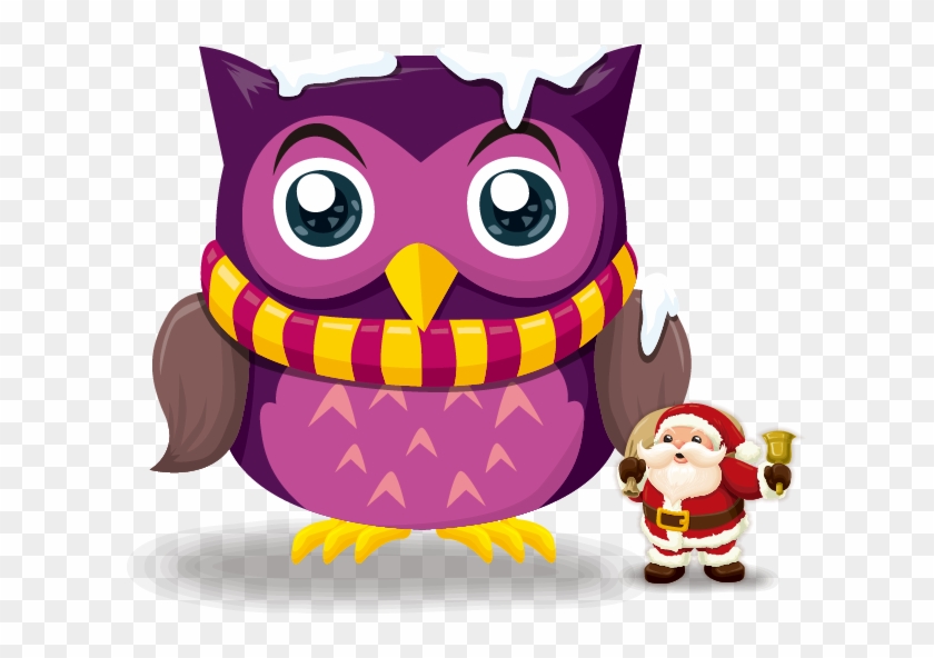 Vector Owls Christmas - Full Size PNG Clipart Images Download