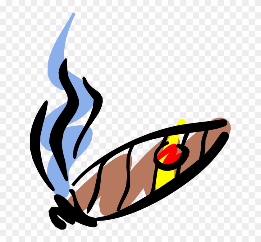 Vector Illustration Of Smoker's Tobacco Cuban Cigar - Cigarro - Full ...