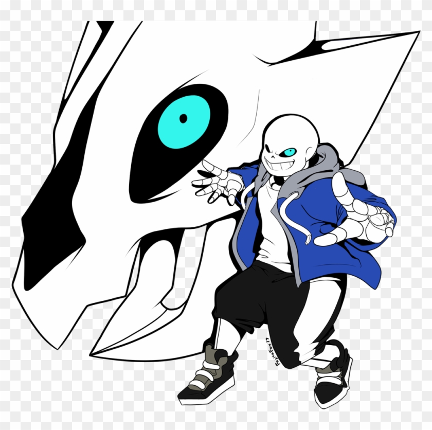 Sans With Blaster By Fajitafox Sans With Blaster By - Cartoon - Free ...