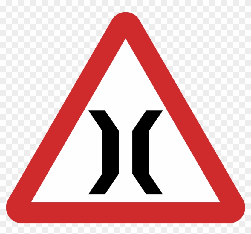 Road Traffic Signs In Nepal - Narrow Bridge Ahead Sign - Full Size PNG ...
