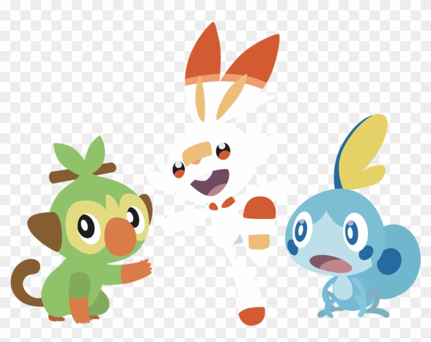Pokemon Sword And Shield Starters - Cartoon - Full Size PNG Clipart ...