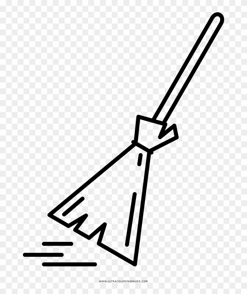 Broom Coloring Page - Line Art - Free Transparent PNG Clipart Images ...