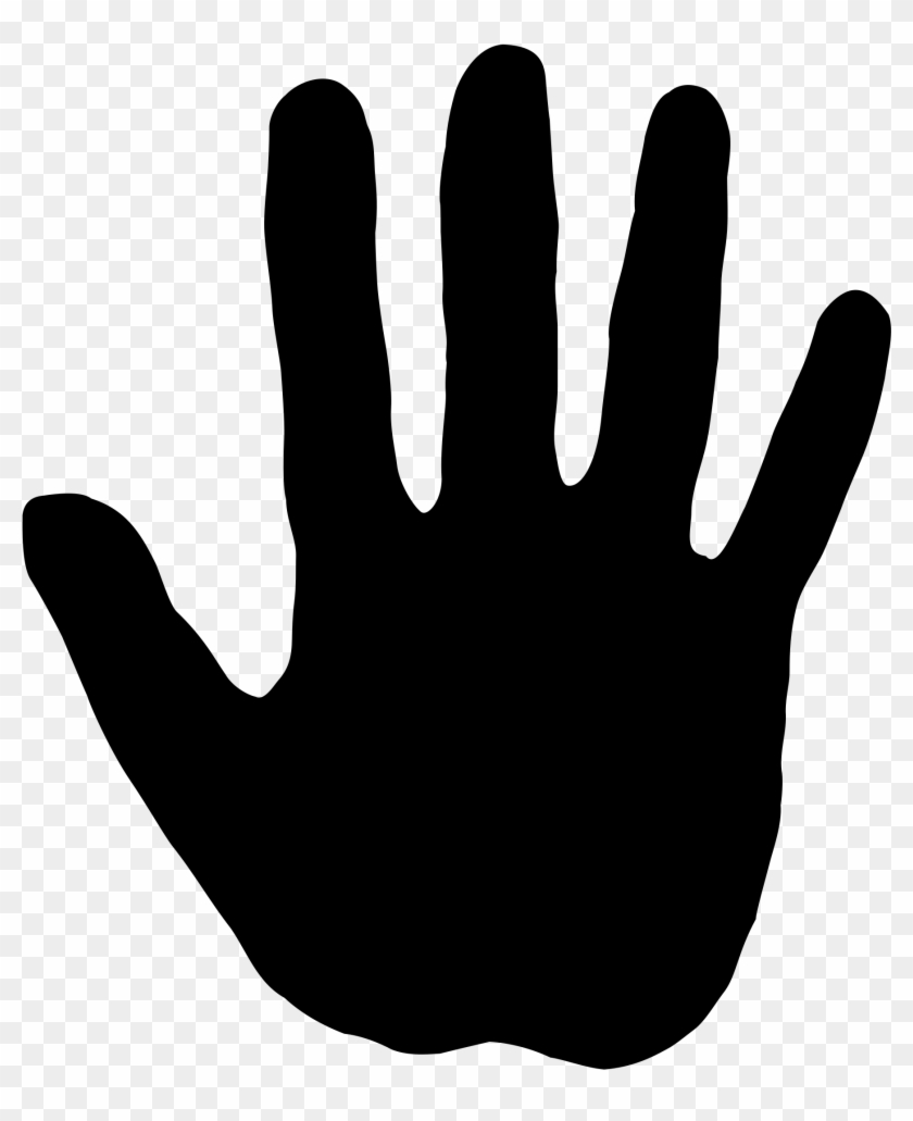 Black Stop Hand Sign - Full Size PNG Clipart Images Download