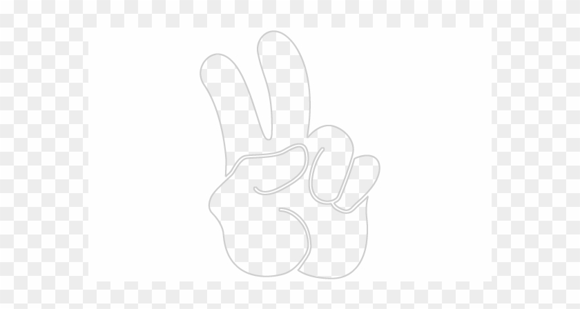 062 Two Finger Peace Big7 - 2 Finger Peace Sign - Full Size PNG Clipart ...