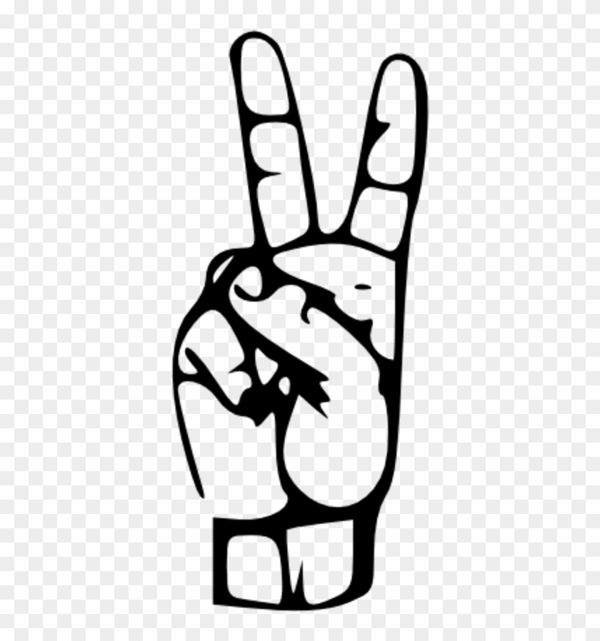 Sign Language Number 2 - Full Size PNG Clipart Images Download