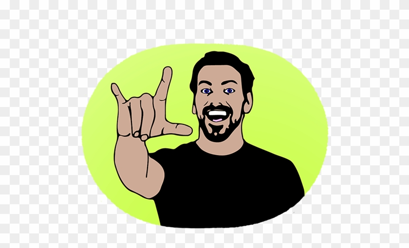 Asl Stickers With Nyle - Sign Language Cartoon Png - Full Size PNG ...