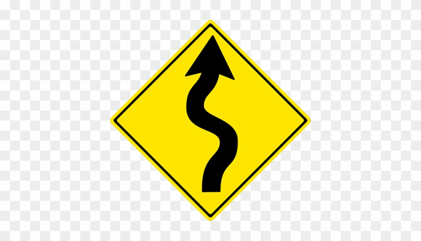 S-curve To The Right - Stop Sign Ahead Sign - Full Size PNG Clipart ...