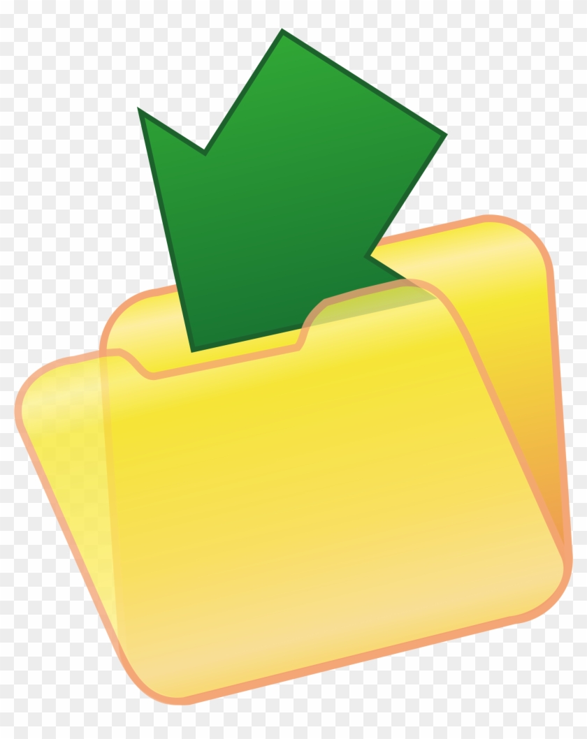 Free Yellow Folder With Download Arrow Clip Art - Save File Clipart ...