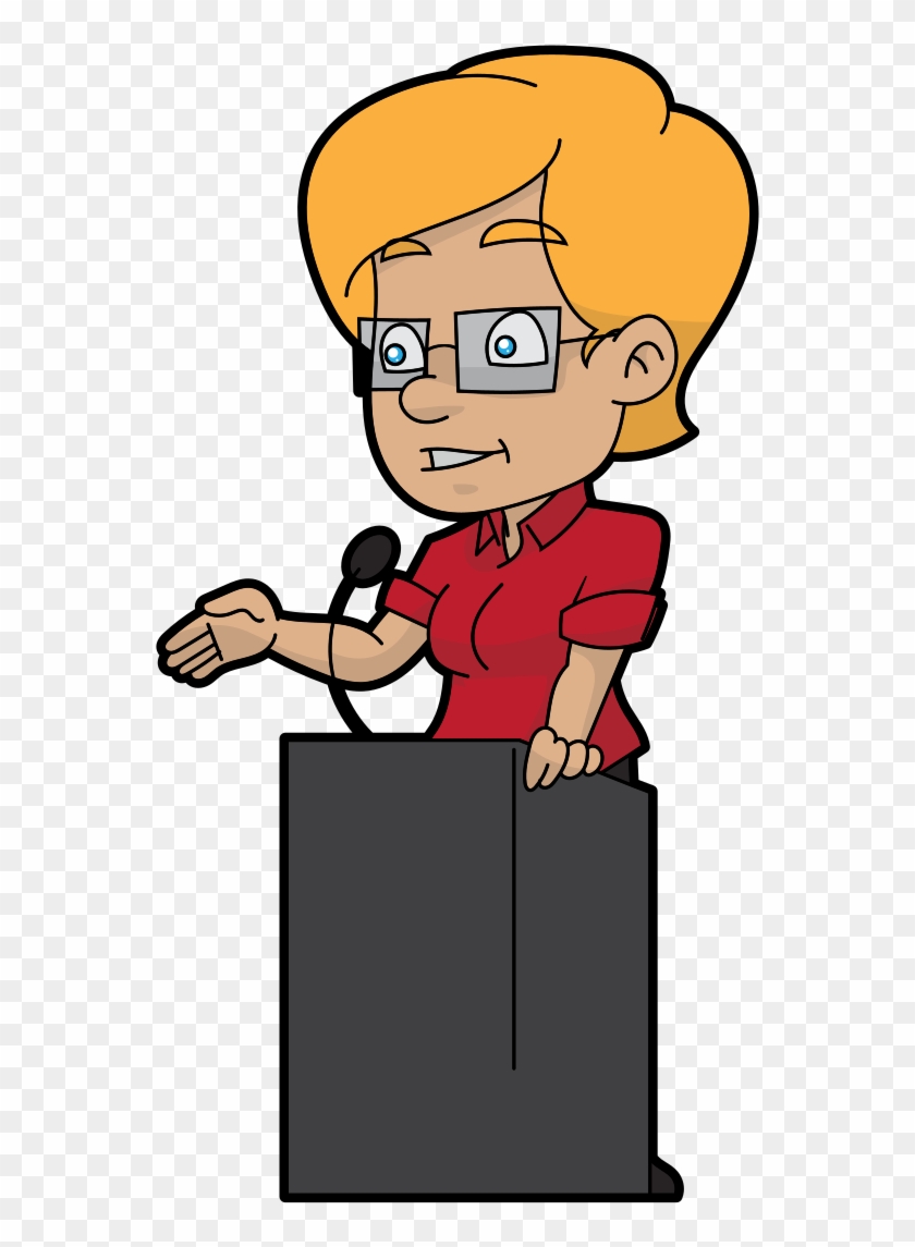 Cartoon Woman Doing A Public Talk - Cartoon - Free Transparent PNG ...