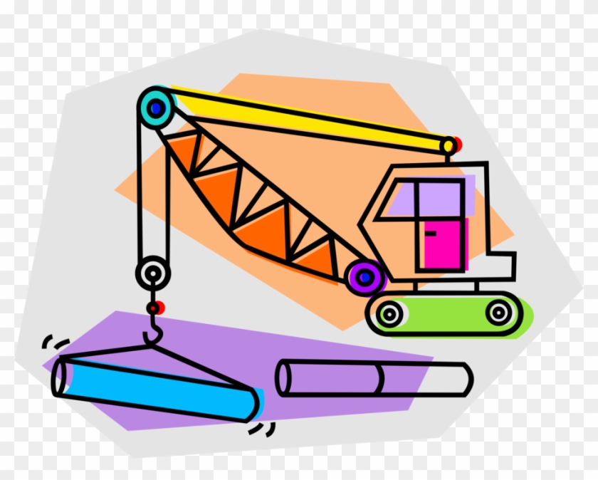 Vector Illustration Of Construction Industry Crane - Vector ...