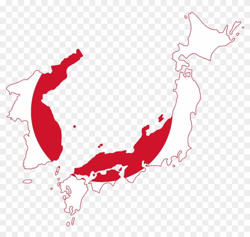 Flag Map Of Japan And Korea - Japanese Empire Flag Map - Full Size PNG ...