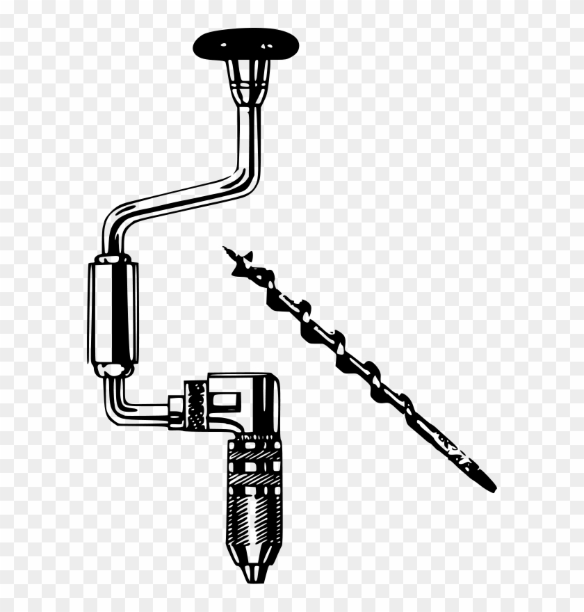 Free Vector Hand Drill - Hand Drill Black And White - Full Size PNG ...