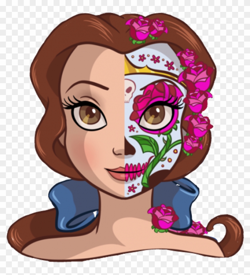 Princess Clip Face - Day Of The Dead Belle - Full Size PNG Clipart ...