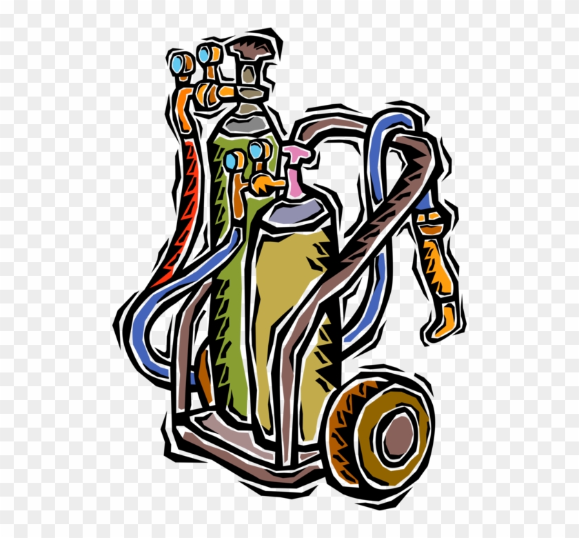 Vector Illustration Of Oxy-acetylene Welding Equipment - Vector ...