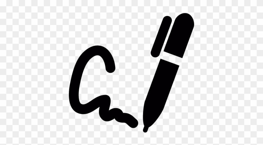 Signature With A Pen Vector - Signature Icon - Full Size PNG Clipart ...