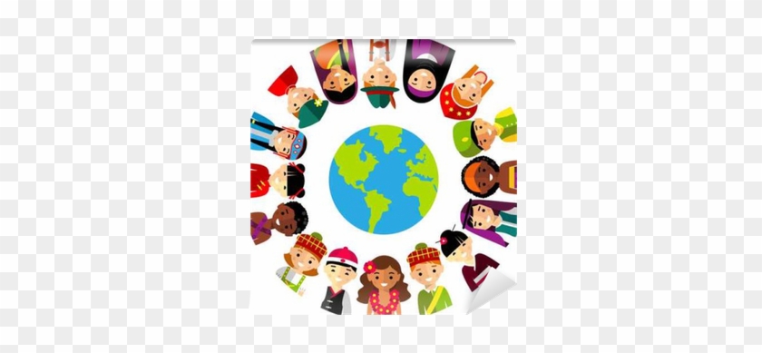 Vector Illustration Of Multicultural National Children ...