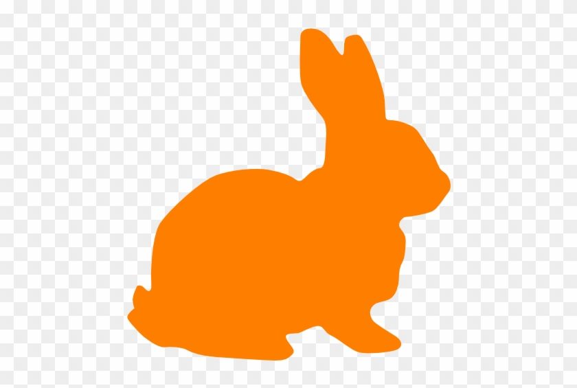Rabbit Silhouette Orange - Full Size PNG Clipart Images Download