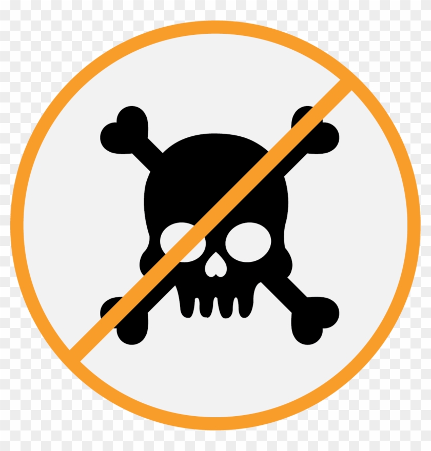 Non-toxic Clip Art - Skull And Crossbones Silhouette - Full Size PNG ...