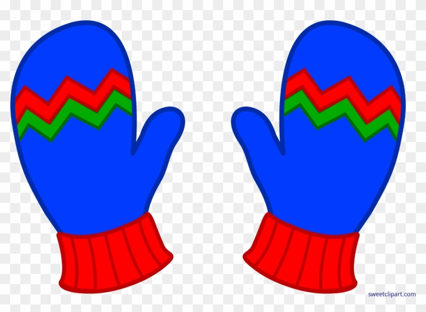 Blue Winter Mittens Art Sweet - Winter Mittens Clip Art - Full Size PNG ...