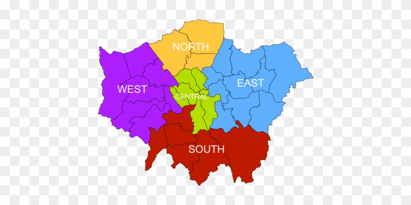Sub Regions Of London, - London Map - Full Size PNG Clipart Images Download