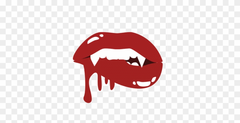 Vampire Biting Lips - Full Size PNG Clipart Images Download